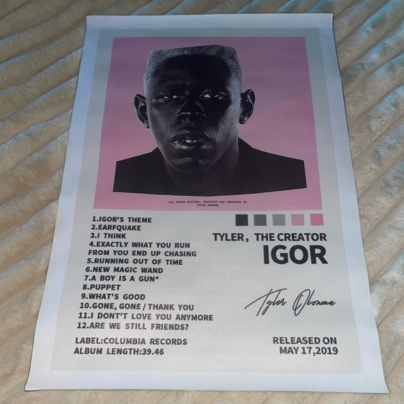 Amazon | Wall Decor | Tyler The Creator Igor Track List Album Cover ...